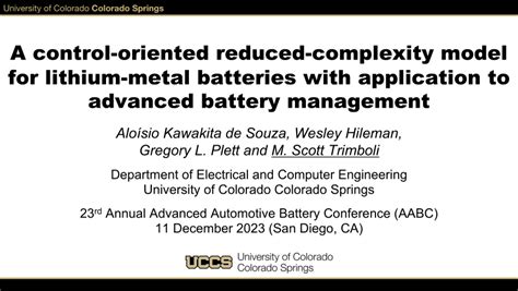Pdf A Control Oriented Reduced Complexity Model For Lithium Metal Batteries With Application