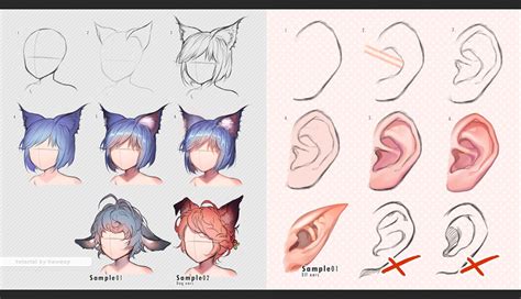 Anime Ears Reference Digital Art Tutorial Drawing References