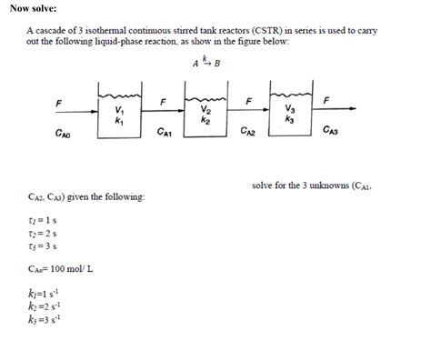 Solved A Cascade Of Isothermal Continuous Stirred Tank Chegg