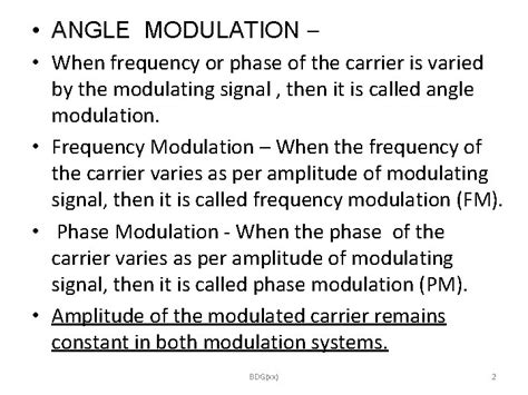 FREQUENCY AND PHASE MODULATION ANGLE MODULATION ANGLE MODULATION