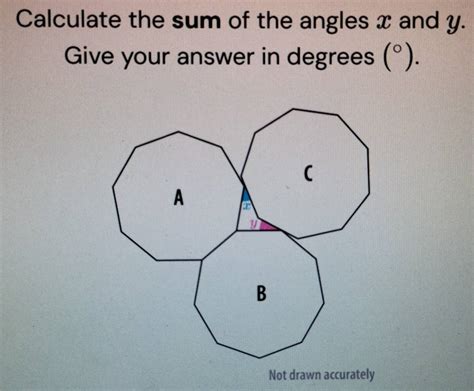 Solved Calculate The Sum Of The Angles X And Y Give Your Answer In