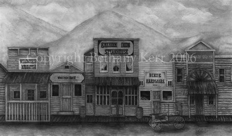 Western Town Drawing At Explore Collection Of
