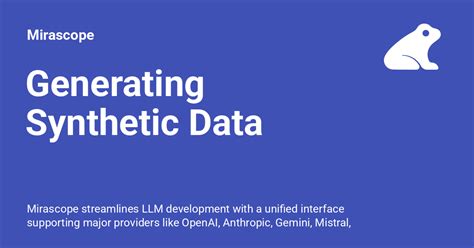 Generate Synthetic Data Mirascope