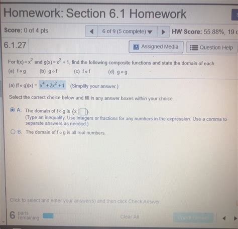 Solved Homework Section 6 1 Homework Score 0 Of 4 Pts 6 Of