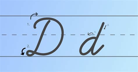 Cursive D Full Tutorial And Worksheet