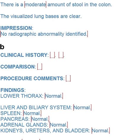 Standardized Content Structure A Screen Capture From Powerscribe 360 Download Scientific