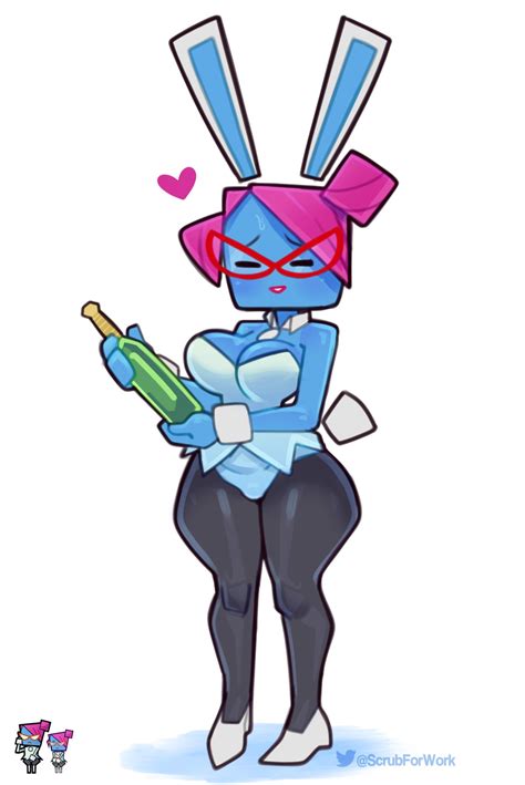 Rule 34 2d Big Breasts Blue Skinned Female Blue Skin Blush Breasts Bunny Ears Bunny Tail