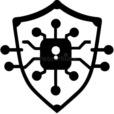 Cybersecurity Shield Circuit Vector Symbol For Digital Protection