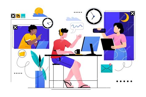 Premium Vector Gradient Asynchronous Work Illustration