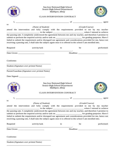 Class Intervention Contract Pdf Class Intervention Contract Pdf