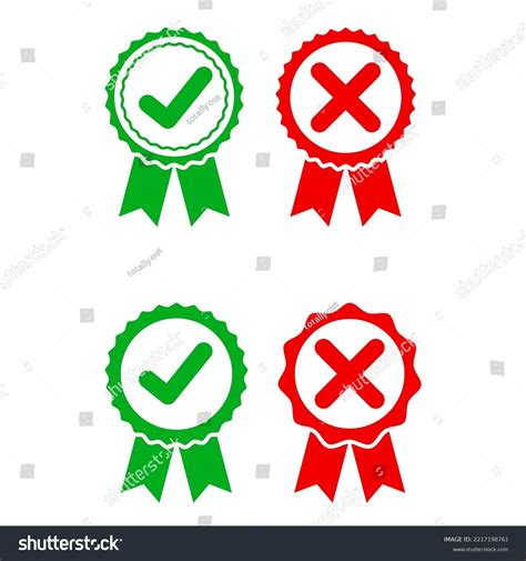 Green Check Mark Icon Red Cross Stock Vector Royalty Free 2217198761 Shutterstock