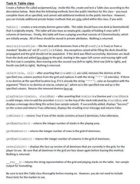 Solved Task 1 Domino Class Create A Python File Called