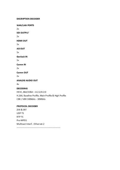 Streaming IP DECODER