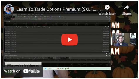 Learn To Trade Options Premium Xlf Example Trading Trainer