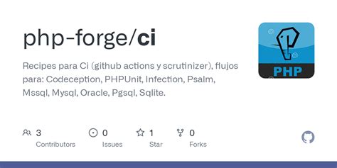Github Php Forgeci Recipes Para Ci Github Actions Y Scrutinizer Flujos Para Codeception