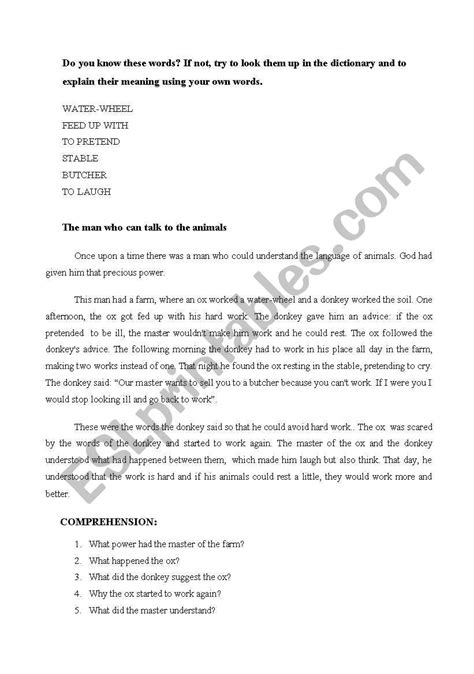 Reading Comprehension On The Second Conditional Esl Worksheet By Clafulli