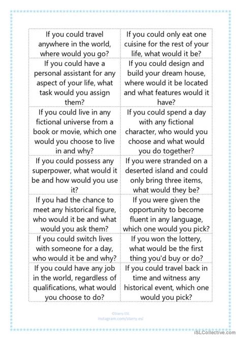 IF QUESTIONS SECOND CONDITION English ESL Worksheets Pdf Doc