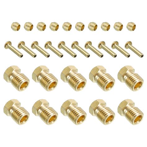4mm Id 2mm Od Tube Compression Assortment Kit 12 Set Brass Compression