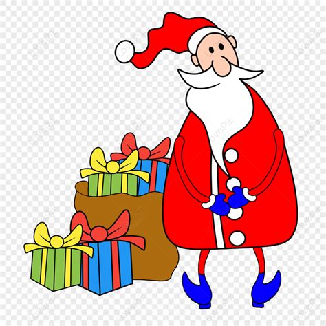 갈 준비가 귀여운 일러스트 산타 클로스겨울캐릭터 Png 일러스트 무료 다운로드 Lovepik