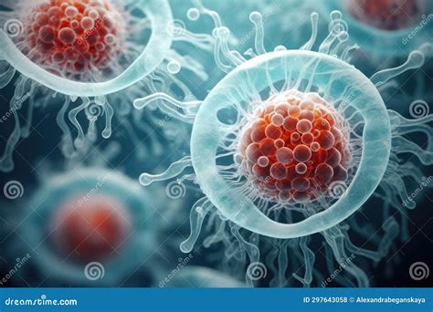 Round Microorganisms Under The Microscope Stock Illustration Illustration Of Virus
