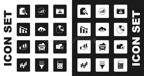 Set Browser With Exclamation Mark Cloud Download And Upload Financial Growth Decrease