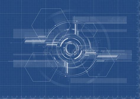 Technological Abstract Digital Technical Interface Blueprint Background