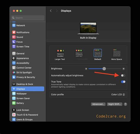 Turn Off Auto Brightness On Macbook With Macos Ventura Or Higher