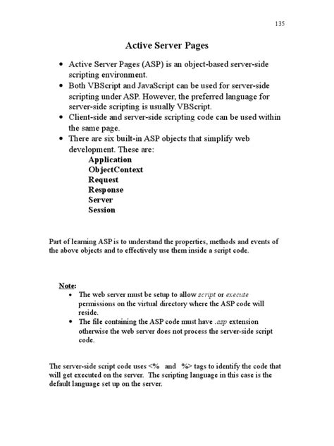 active server pages application objectcontext request response server
