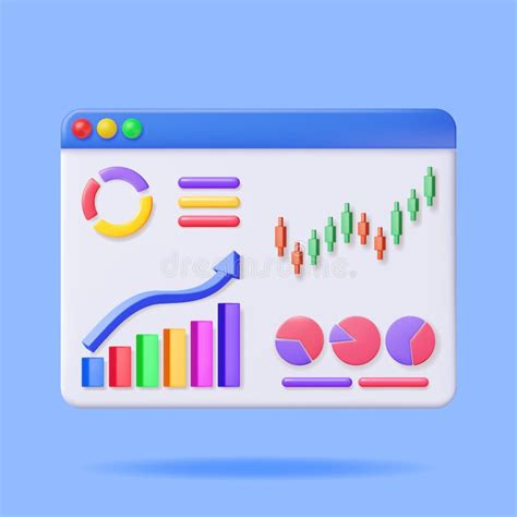 3d Growth Stock Chart And Arrow In Browser Window Stock Vector Illustration Of Report