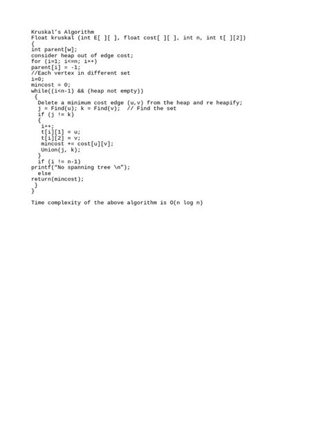 Kruskals Algorithm Pdf