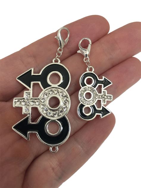 Threesome MFM Male Female Sex Symbol Rhinestone Charm Etsy
