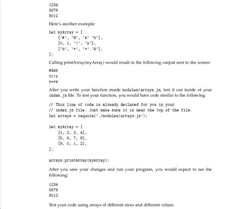 Solved E Write A Function Named PrintArray That Takes One Chegg
