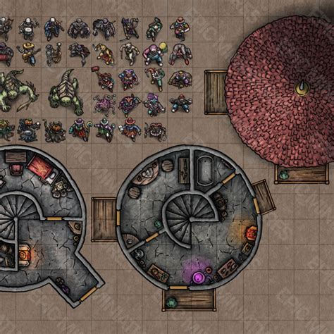 3d Printable Halloween Horror Virtual Tabletop Token Set Vtt Tokens