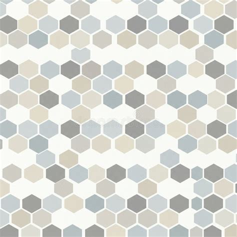 Hexagonal Pattern With Interlocking Shapes In A Soft Muted Color Palette Of Greys Stock