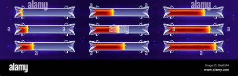 progress bar game interface design isolated set in vector cartoon