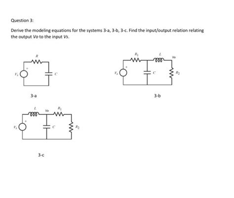 Solved Derive The Modeling Equations For The Systems 3 A