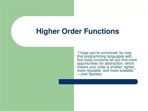 Ppt Mastering Higher Order Functions Powerpoint Presentation Free