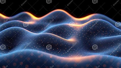 Futuristic Waveforms With Glowing Particles In A Mesmerizing Visualization Stock Image Image