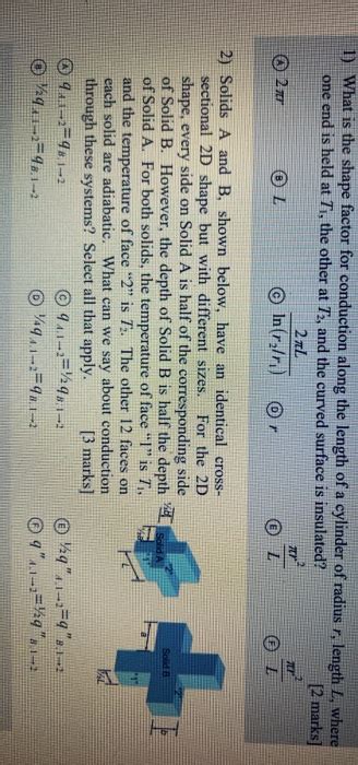 Solved What Is The Shape Factor For Conduction Along The