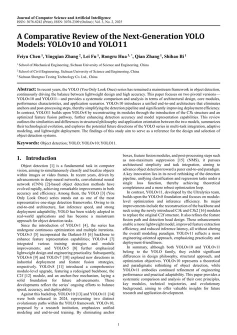 Pdf A Comparative Review Of The Next Generation Yolo Models Yolov10