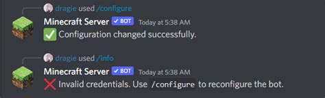 Bug Bot Saying Invalid Credentials Use Configure To Reconfigure