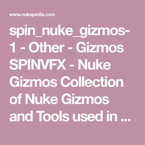Spinnukegizmos 1 Other Gizmos Spinvfx Nuke Gizmos Collection Of