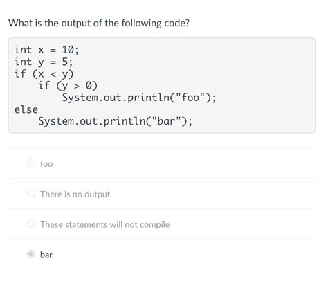 Solved What Is The Output Of The Following Code Int X 10 Int Chegg