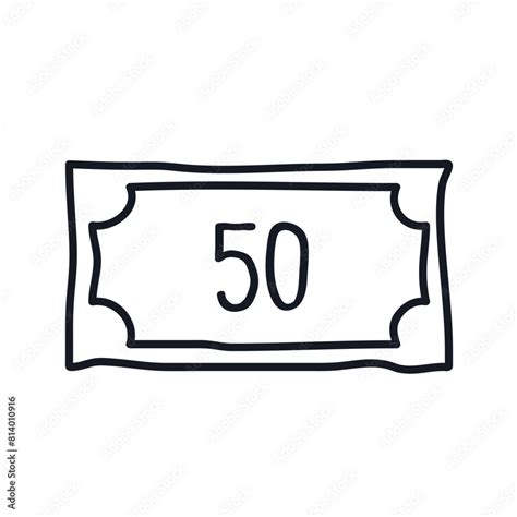 Vector De Stock Banknote With A Face Value Of 50 Monetary Units Money