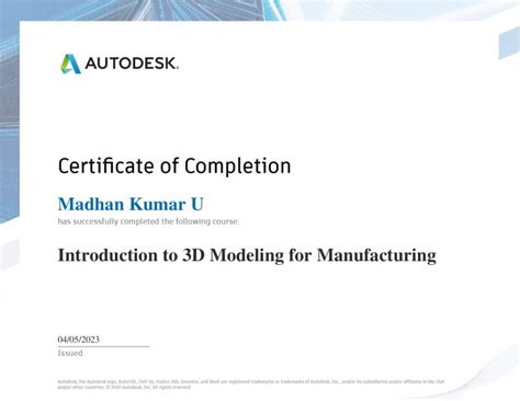 Madhan Kumar U On Linkedin Autodeskcertified Skillsachieved Engineeringexcellence
