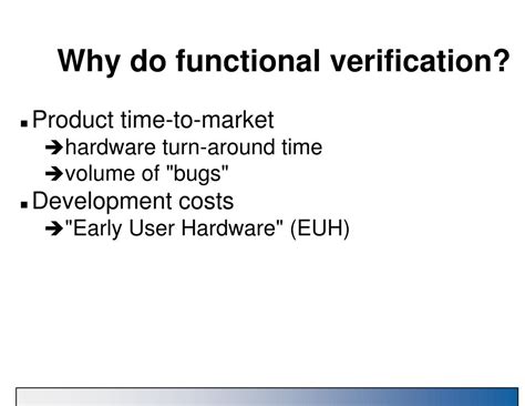 Ppt Hardware Functional Verification Class Powerpoint Presentation Free Download Id 1319828