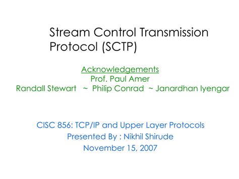 Ppt Stream Control Transmission Protocol Sctp Powerpoint Presentation Id 8846805