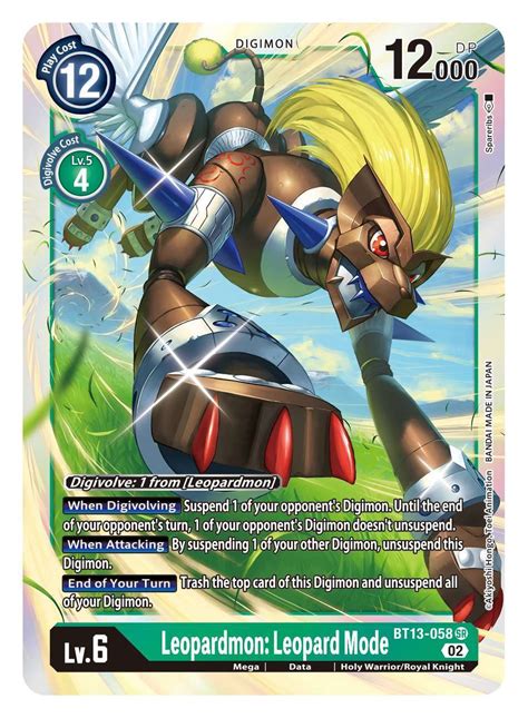 Leopardmon Leopard Mode Bt13 058 Super Rare Phoenix Reborn