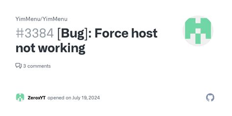 Bug Force Host Not Working · Issue 3384 · Yimmenuyimmenu · Github