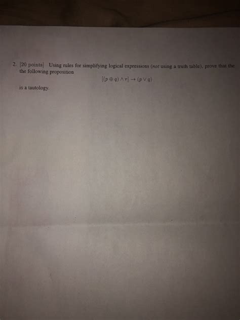 Solved 2 20 Points Using Rules For Simplifying Logical